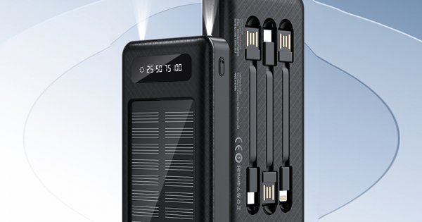 Bateri e Jashtme Power Bank me Panel Diellor AWEI P129K